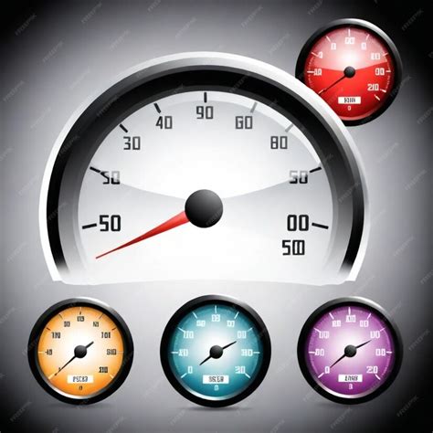 Premium Vector A Speedometer With Different Colored Buttons And A Speedometer