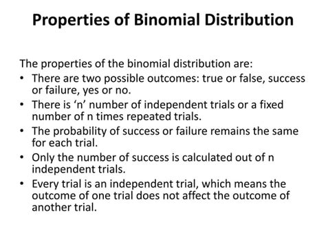 Binomial Distribution In Statistics Pptx