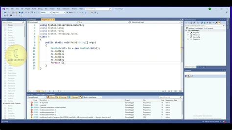 C Hashset Sum Count Codelearning Youtube