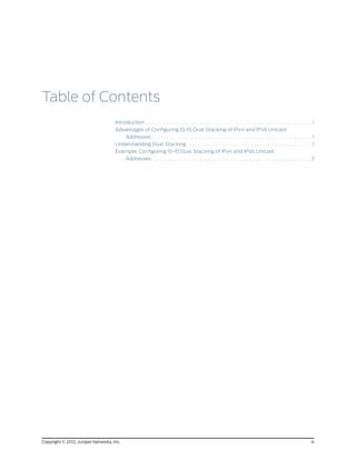 Network Configuration Example Configuring IS IS Dual Stacking Of IPv4 And IPv6 Unicast