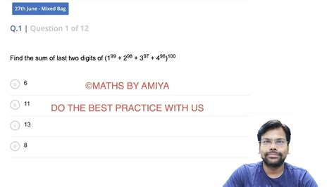 Sum Of Last Two Digits A Must Do YouTube