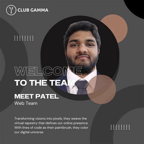 Meet Patel On Linkedin Thrilled To Join Club Gammas Web Team Excited About The Opportunity To