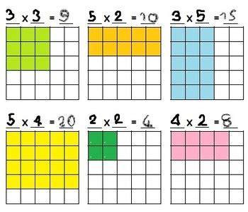Autumn Theme Multiplication Arrays Template Fall Theme Blank Grids Template