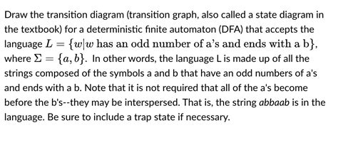 Solved Draw The Transition Diagram Transition Graph Also Chegg