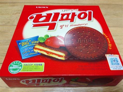 크라운 빅파이 딸기 예전에 정말 자주 먹었던 한입에 쏙~ 이름만 빅이였죠 ㅎ 네이버 블로그