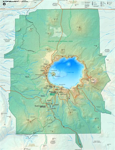 Crater Lake Map Usa Detailed Maps Of Crater Lake National Park