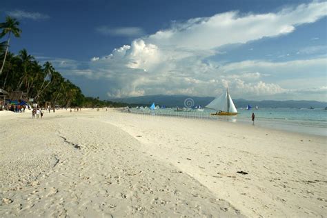 White Beach Boracay Island Philippines Tropical Paradise Stock Image