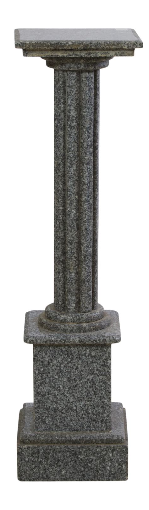 Lot Classical Style Grey Marble Pedestal 21st C H 40 In W 11