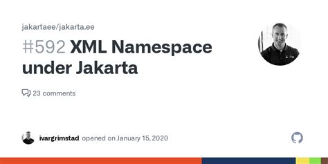 XML Namespace Under Jakarta Issue Jakartaee Jakarta Ee GitHub
