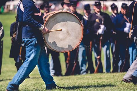Musician From The Musical Team Performance In The Civil War Reenactment In Jackson City