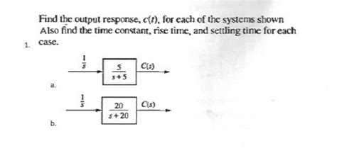 solved find the output response c for each of the systems