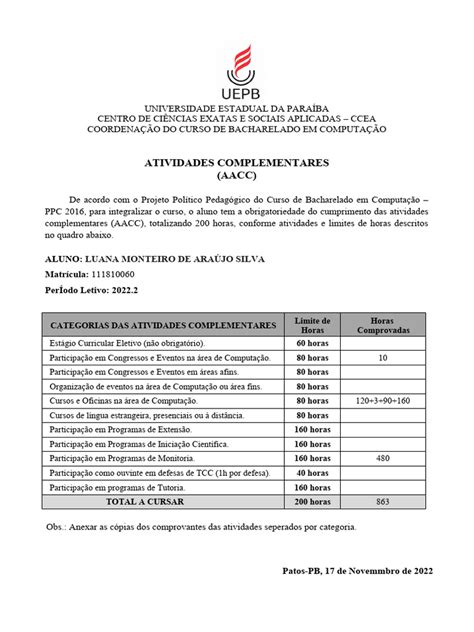 Atividades Complementares Pdf