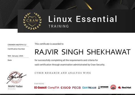 Rajvir Singh Shekhawat On Linkedin Linux Administration Issued By