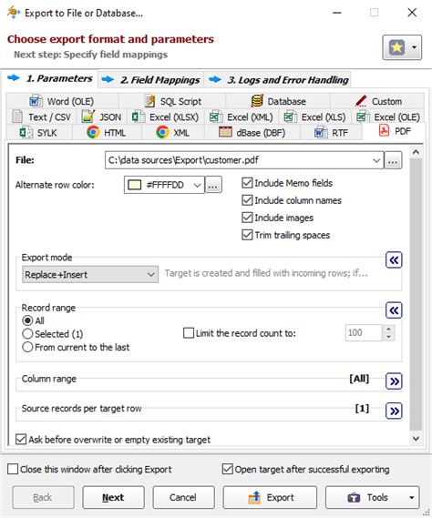 PDF Export Format Exportizer Documentation