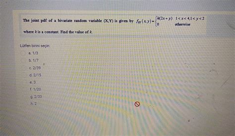 solved the joint pdf of a bivariate random variable x y is