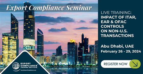 Join Ecti For Expert Insights On Us State Commerce And Treasury Regulations Ear Itar And Ofac