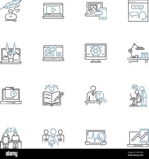 Team Building Line Icons Collection Collaboration Communication Trust Motivation Cohesion