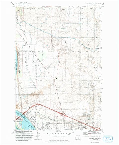 Classic Usgs Columbia Point Washington 75x75 Topo Map Mytopo Map