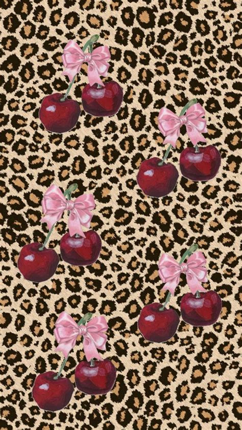 Cherry Bow Cheetah Print Wallpaper Cheetah Print Wallpaper Iphone
