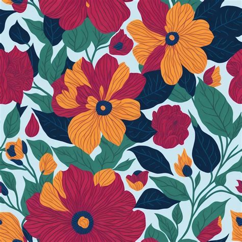 Premium Photo Flowers Vector Pattern Desing