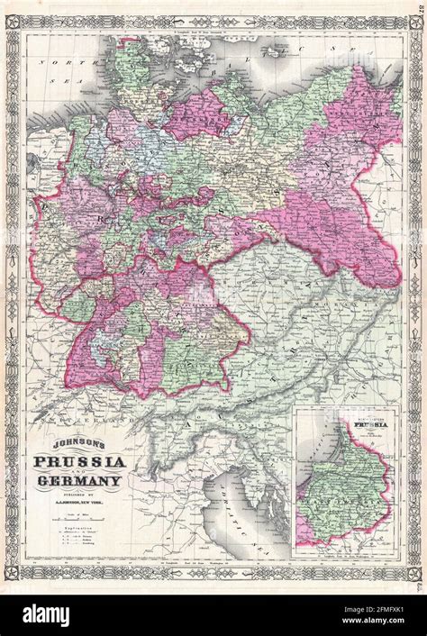 19th Century Map Of Prussia Prussia Map 19th Century Hi Res Stock