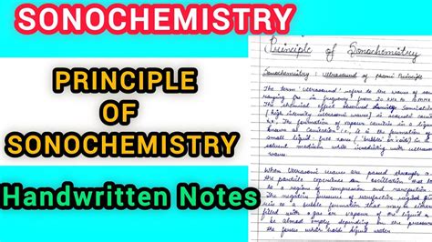 Principle Of Sonochemistry Sonochemistry Msc 3 Sem Youtube