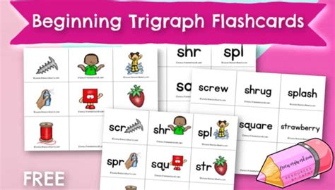 Beginning Trigraph Flashcards Free Word Work