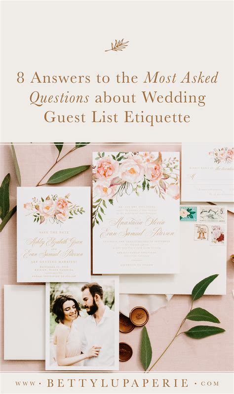 Wedding Guest List Etiquette — Betty Lu Paperie Wedding Invitation