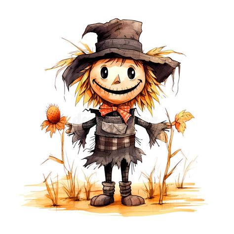 Cute Scarecrow Smiling Stock Illustration Illustration Of Anime