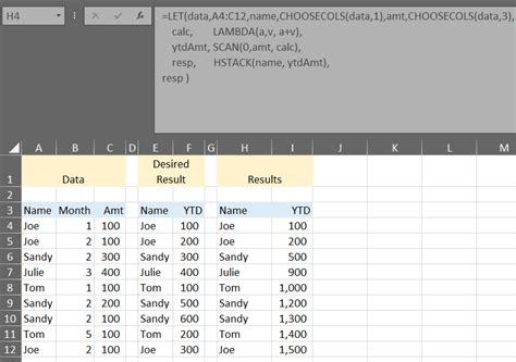 Using Office365 Excel Array Formulas How Can Ytd Totals Be Reset To