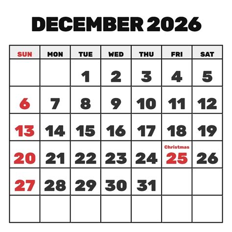 December 2026 Blank Calendar Printable Free Free Printable Calendar 2026