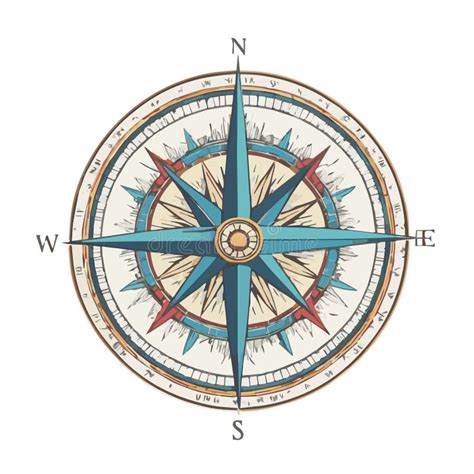 Compass Rose Symbol Isolated On White Background Stock Vector Illustration Of Single