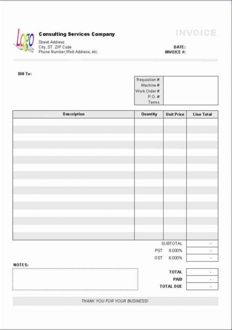 Excel Templates For Invoice A Guide To Efficient Invoicing Invoice