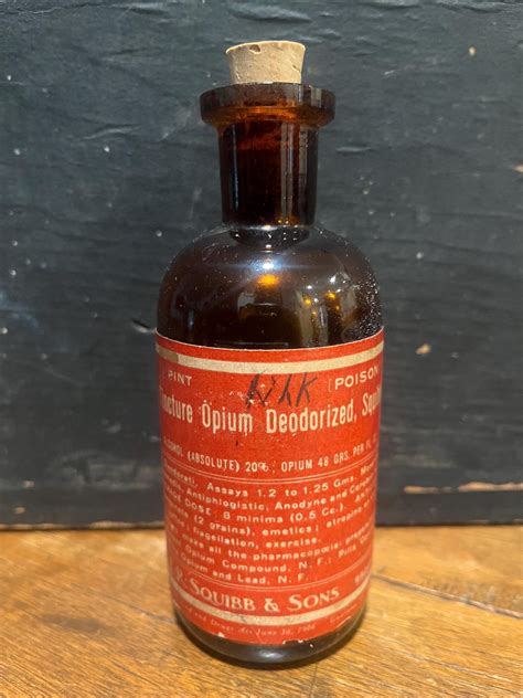 Antiqie Tincture Opium Posion Bottle Etsy