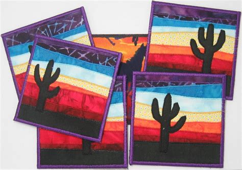 Tequila Sunrise Coasters Set Of 6 Etsy