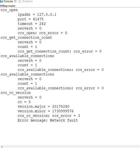 ccsprotocolplugin error when connecting debugger with usb tap and