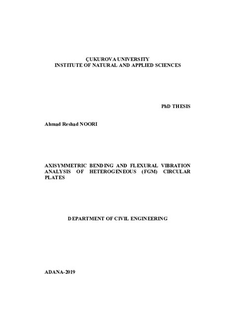 Pdf Heterojen Fdm Dairesel Plakların Eksenel Simetrik Eğilmesi Ve
