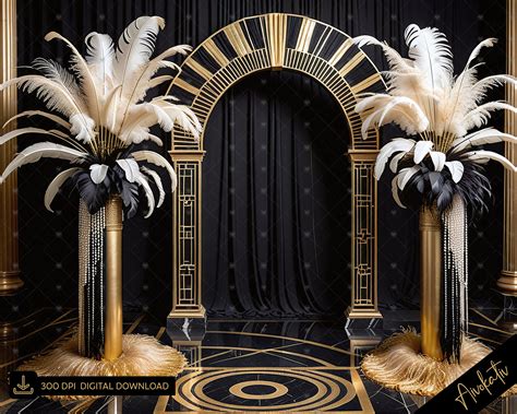 Eleganter Art Deco Digitalfotografie Hintergrund Retro