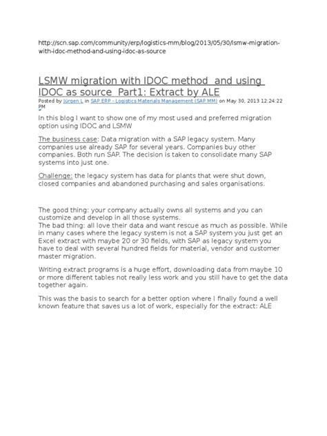 lsmw migration with idoc pdf business process interface computing