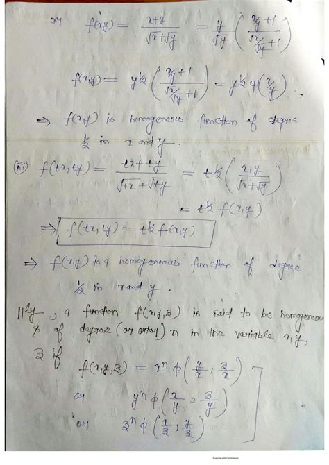 Solution Lecture 24 Euler S Theorem Of Homogeneous Function Studypool