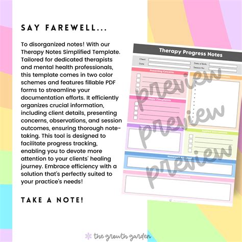 Therapy Progress Notes Template Simplified Version Therapy Session Documentation