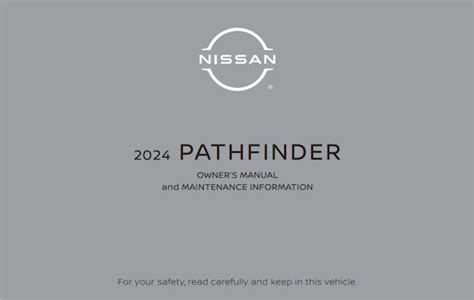 🥇 2024 Nissan Pathfinder Owners Manual In Pdf