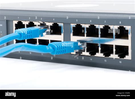 Network Switch Front Panel With Ports Isolated Stock Photo Alamy