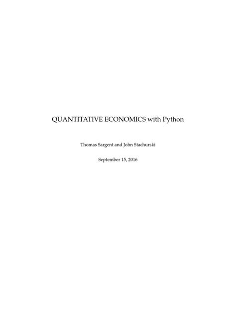 Py Quant Econ Pdf Python Programming Language Control Flow