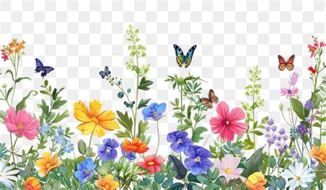 Png Beautiful Floral Border Butterflies Free Png Rawpixel