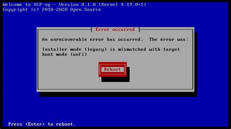 xcp ng boot recovery [resolved] computer hardware and server