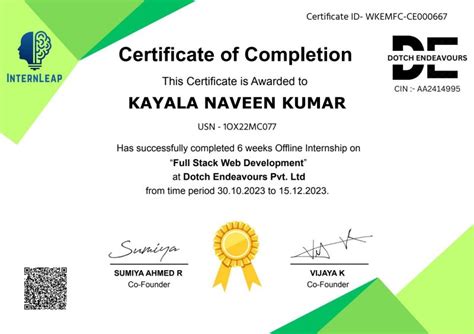 Kayala Naveen Kumar On Linkedin Internship Internship2023
