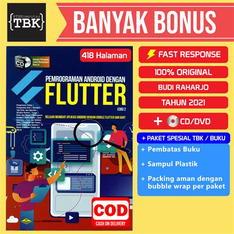 Jual BUKU PEMROGRAMAN ANDROID DENGAN FLUTTER MEMBUAT APLIKASI ANDROID DENGAN GOOGLE FLUTTER DAN