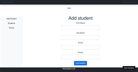 Student Database Codesandbox