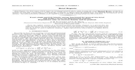 Exact Single Particle Kinetic Energy Functional For General Two Level